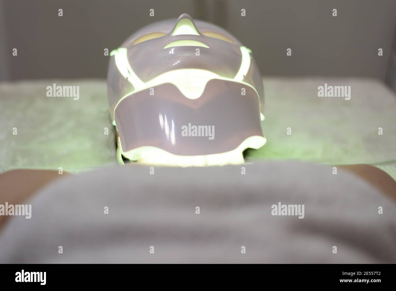 photon mask. Health and beauty. Cosmetic procedure for woman face ...