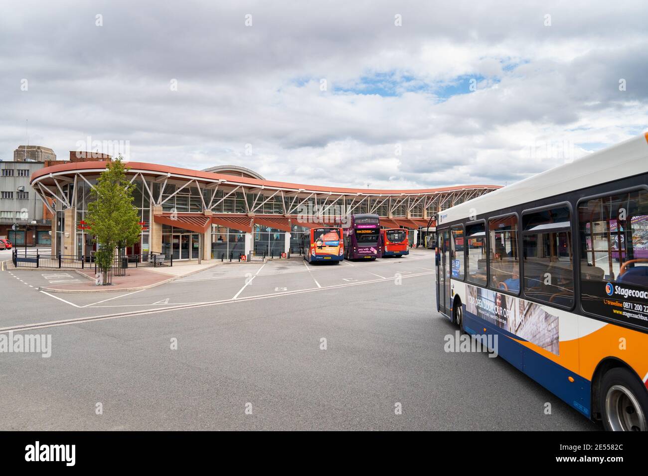 Mansfield town bus station modern building transport hub single decker ...