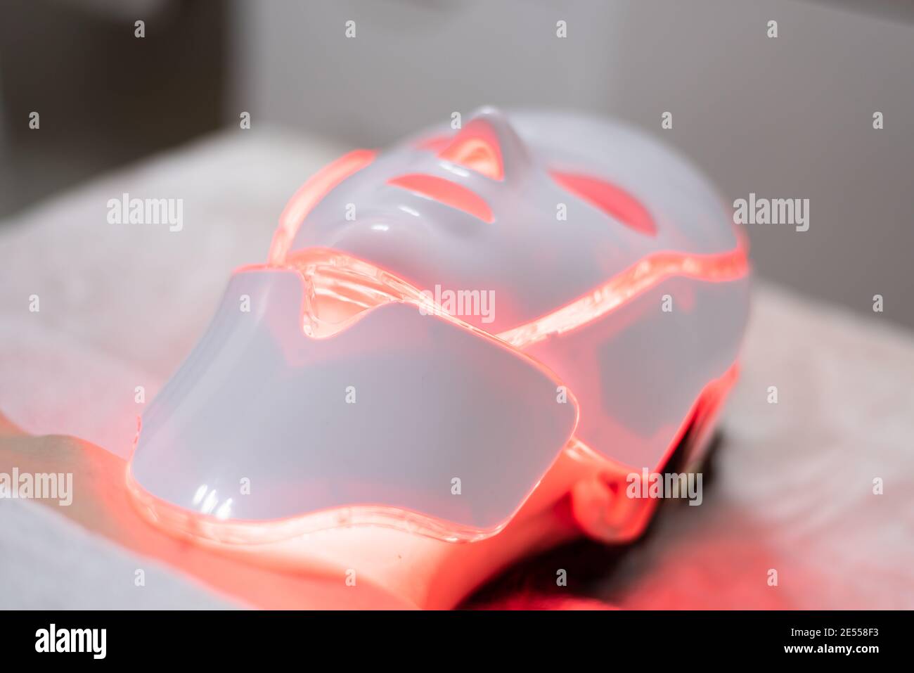 photon mask. Health and beauty. Cosmetic procedure for woman face ...