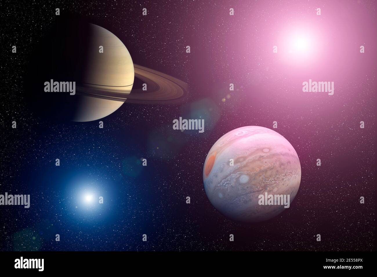 Great Conjunction: Jupiter and Saturn. Jupiter and Saturn meet in the ...