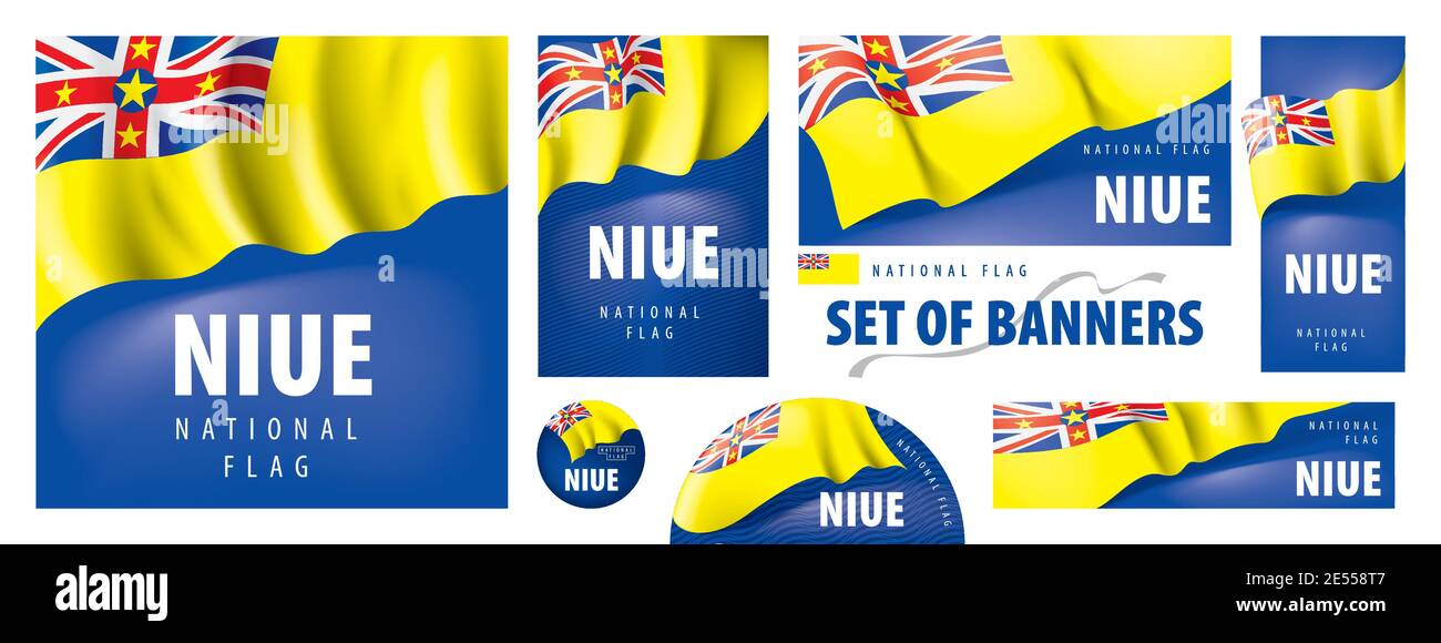 Vector set of banners with the national flag of the Niue Stock Vector Image & Art - Alamy