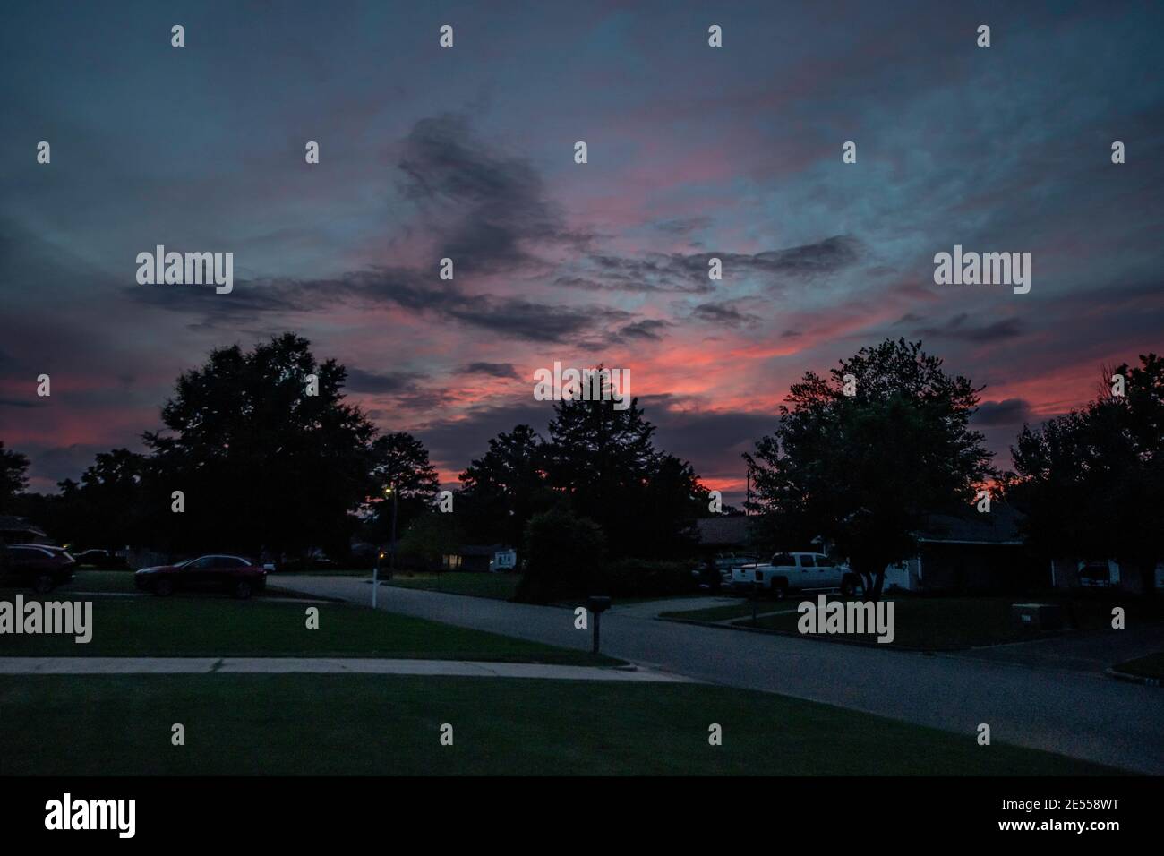 Suburban sunrise over the town hi-res stock photography and images - Alamy