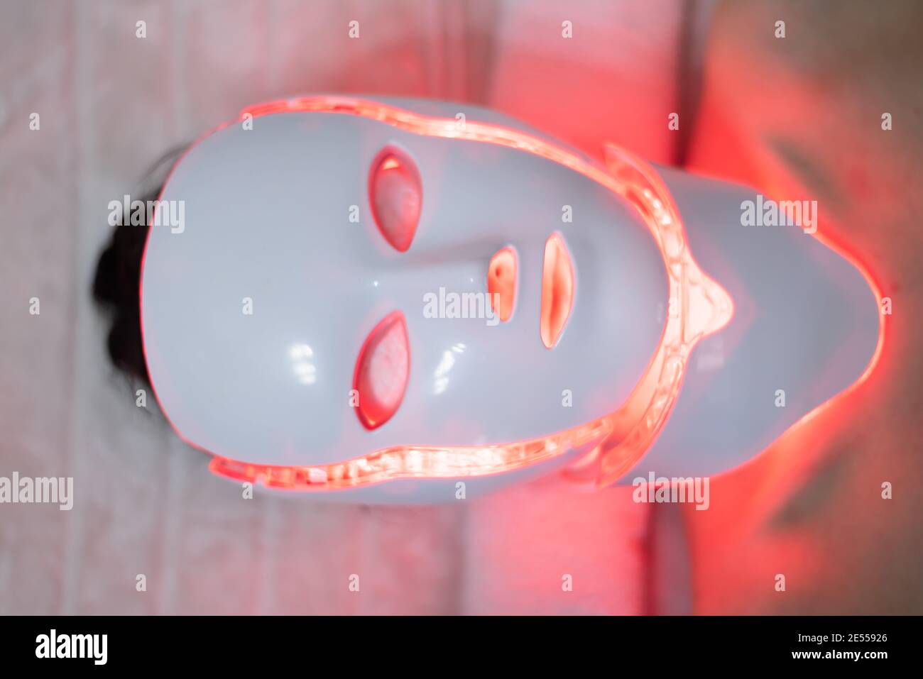 photon mask. Health and beauty. Cosmetic procedure for woman face ...