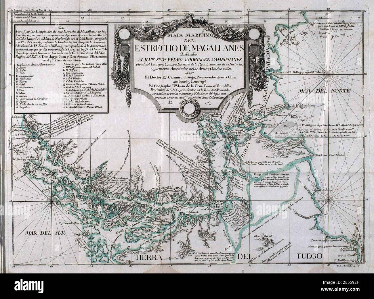 Map of the strait of magellan hi-res stock photography and images - Alamy