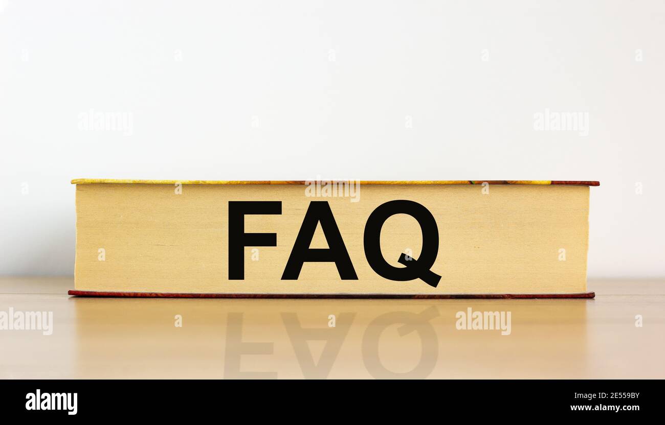 FAQ, frequently asked questions symbol. Book with word 'FAQ, frequently ...