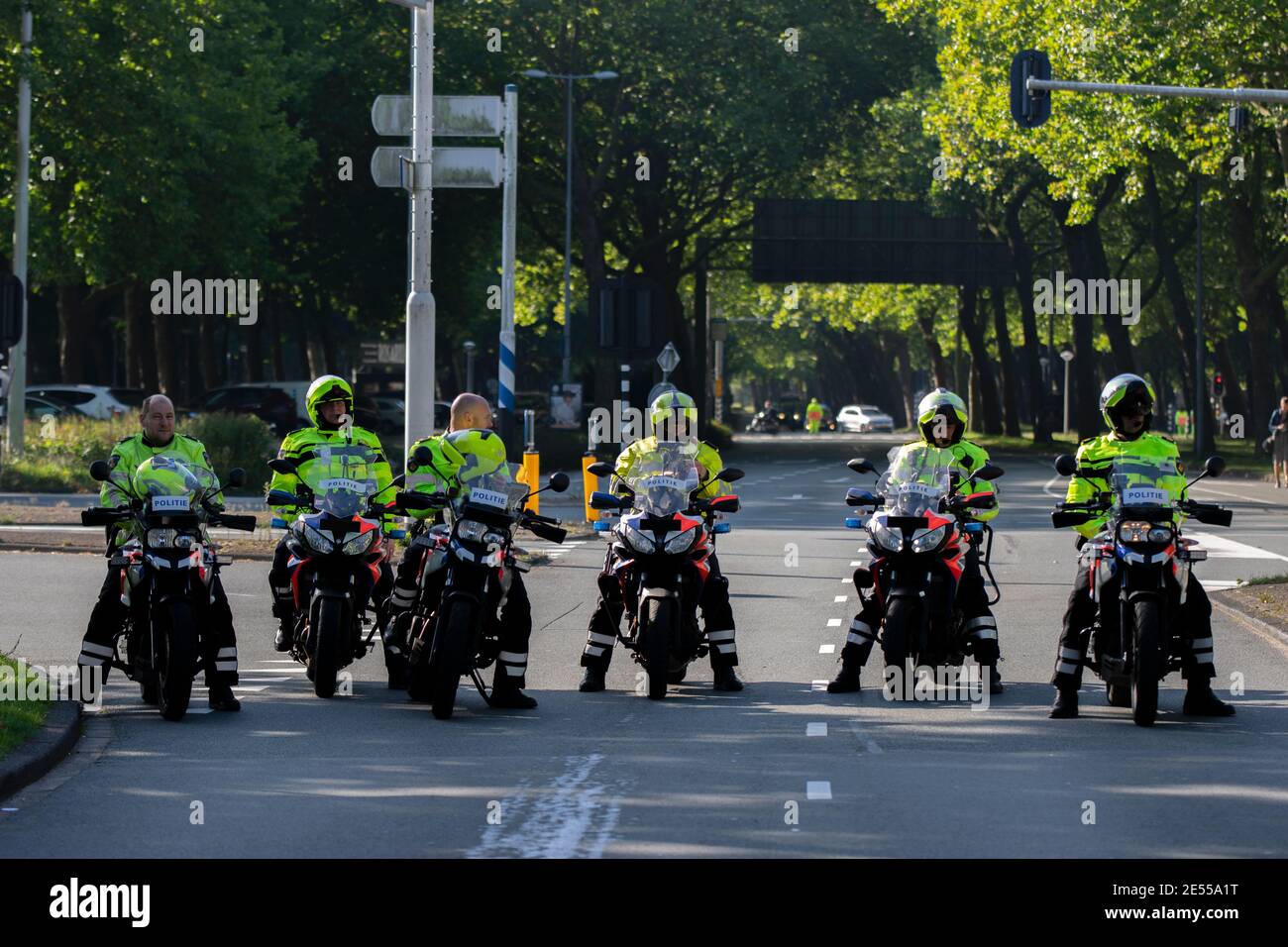 Group Of Police Men On Motors At Amsterdam The Netherlands 21-9-2020 ...