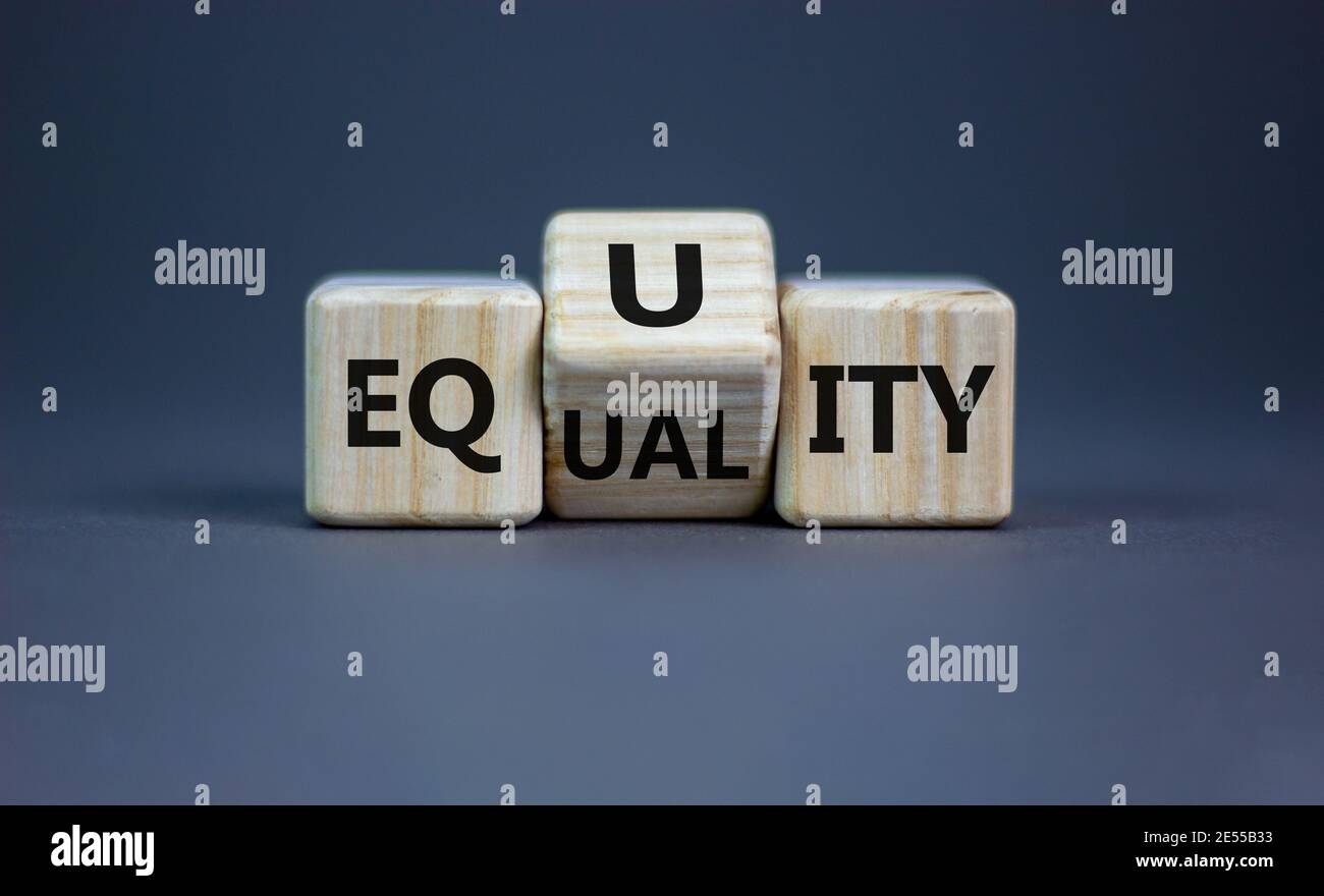 Equality or equity symbol. Turned a cube and changed the word 'equality ...