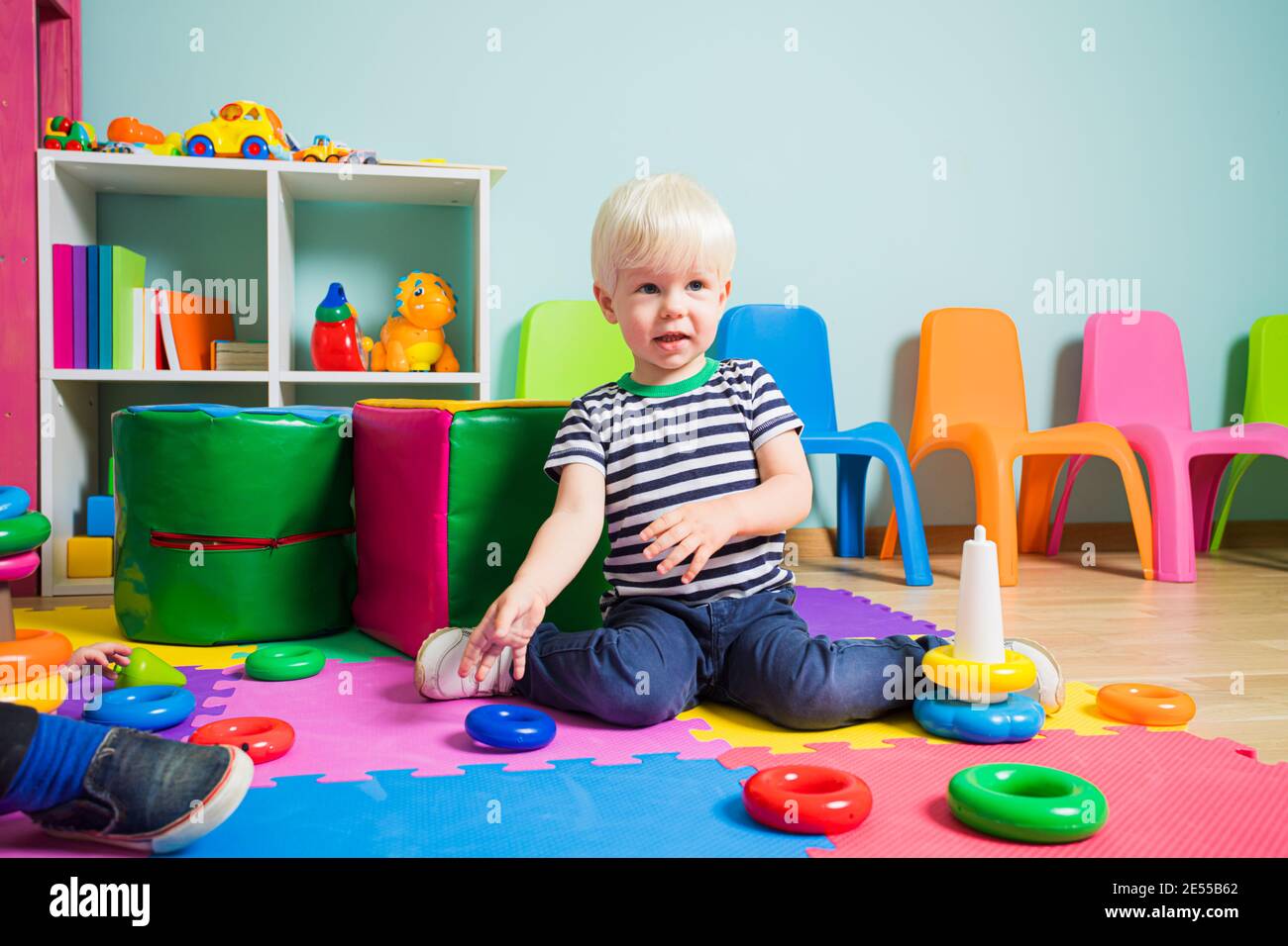 the boy likes to play and learn Stock Photo - Alamy