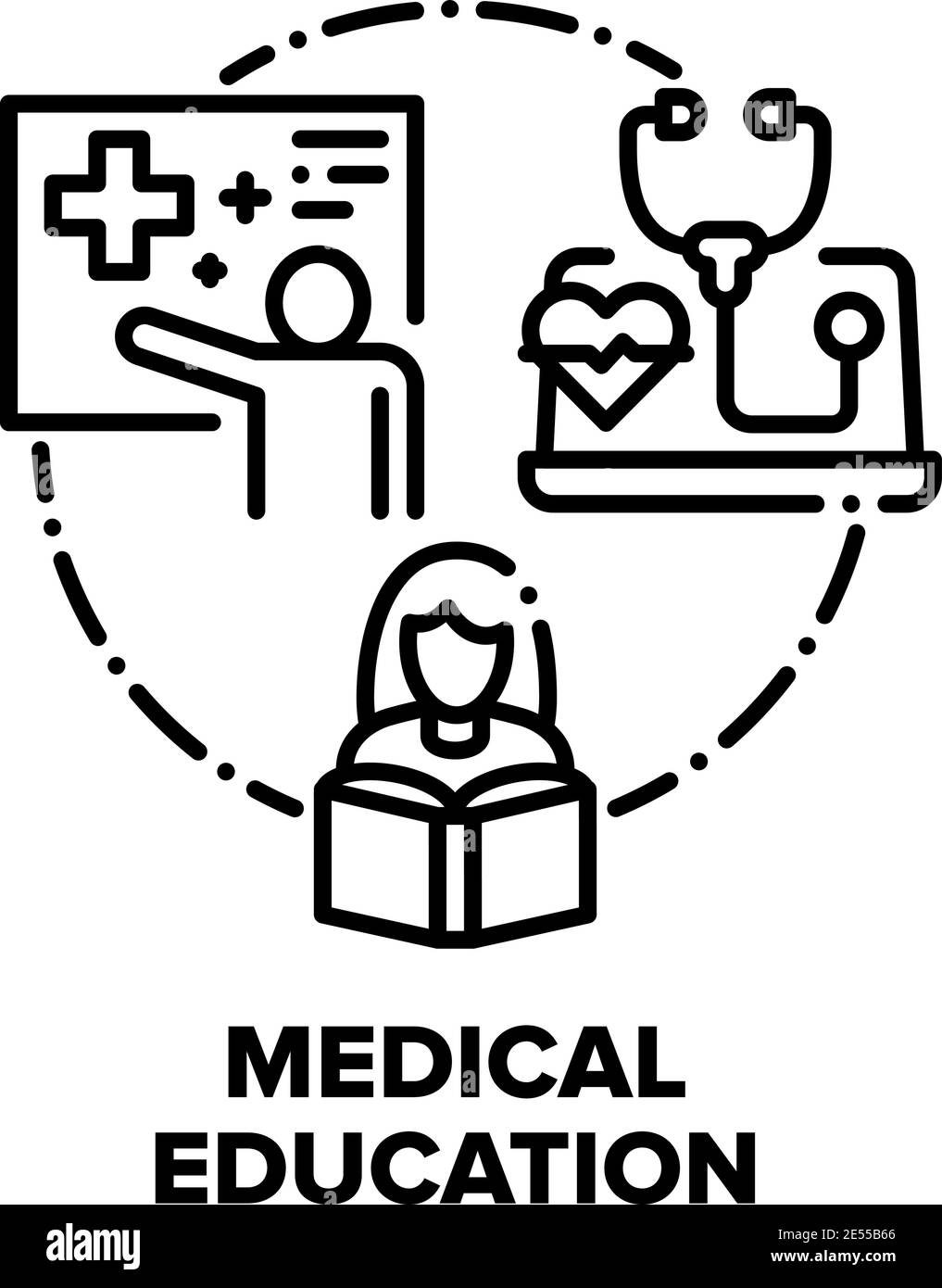 Medical Education Literature Vector Concept Color flat Stock Vector ...