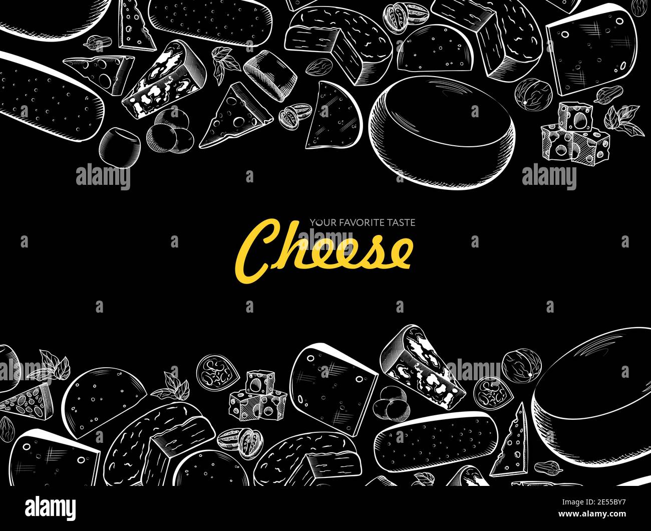 Cheese design template Vector illustration Different cheese pattern ...