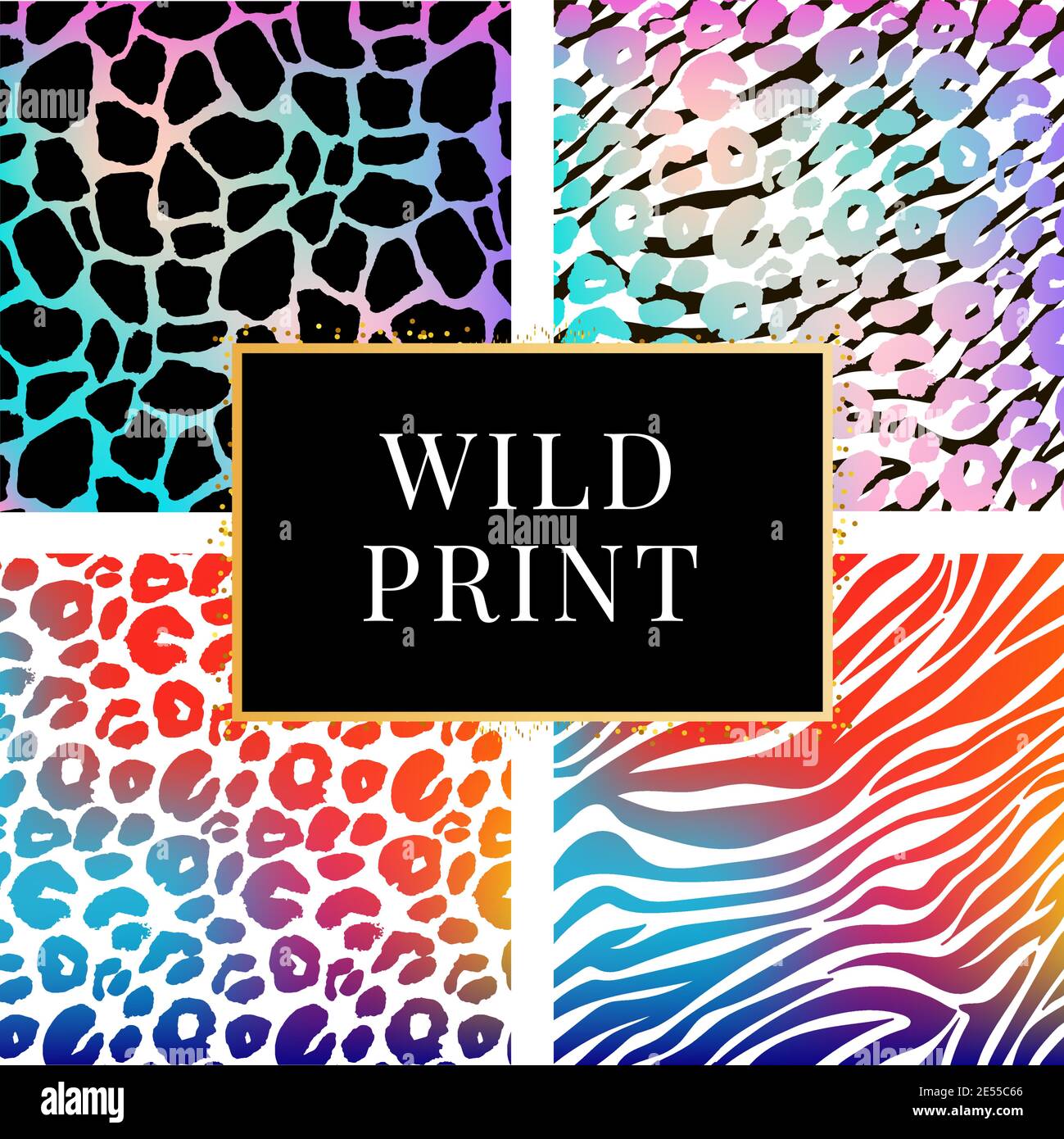 A collection of four different animal print backgrounds. Eps 10 Stock ...