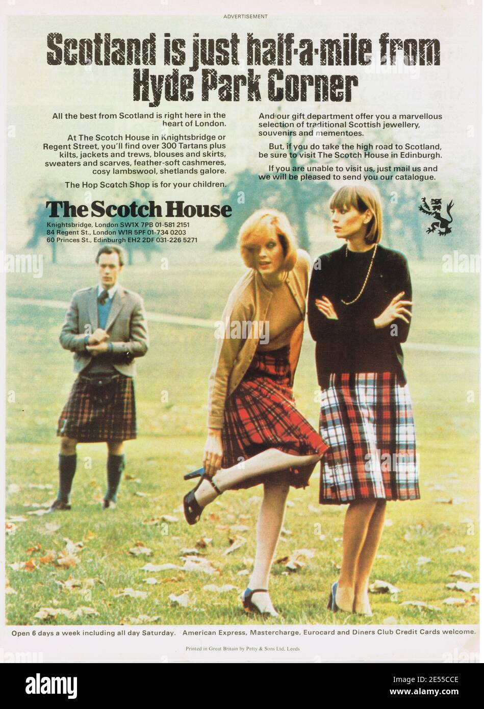Advertisement for The Scotch House clothes, published in "In Britain ...
