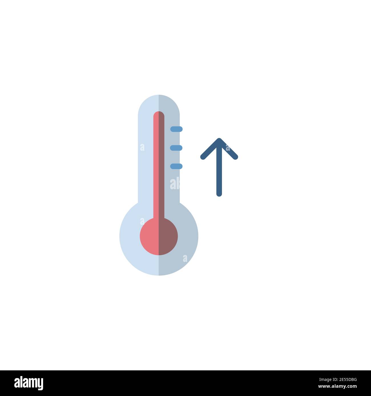 Thermometer. Rise temperature. Flat color icon. Isolated weather vector ...