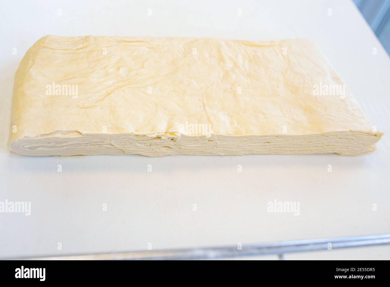Uncooked puff pastry on baking hi-res stock photography and images - Alamy