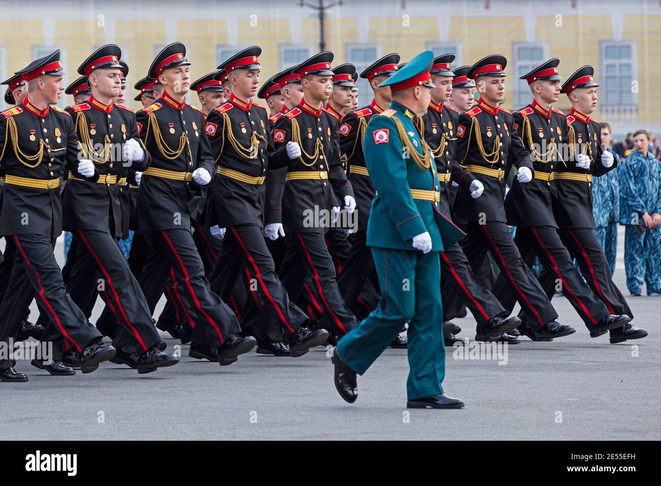 Military parade of Russian cadets at Palace Square in the city Saint ...