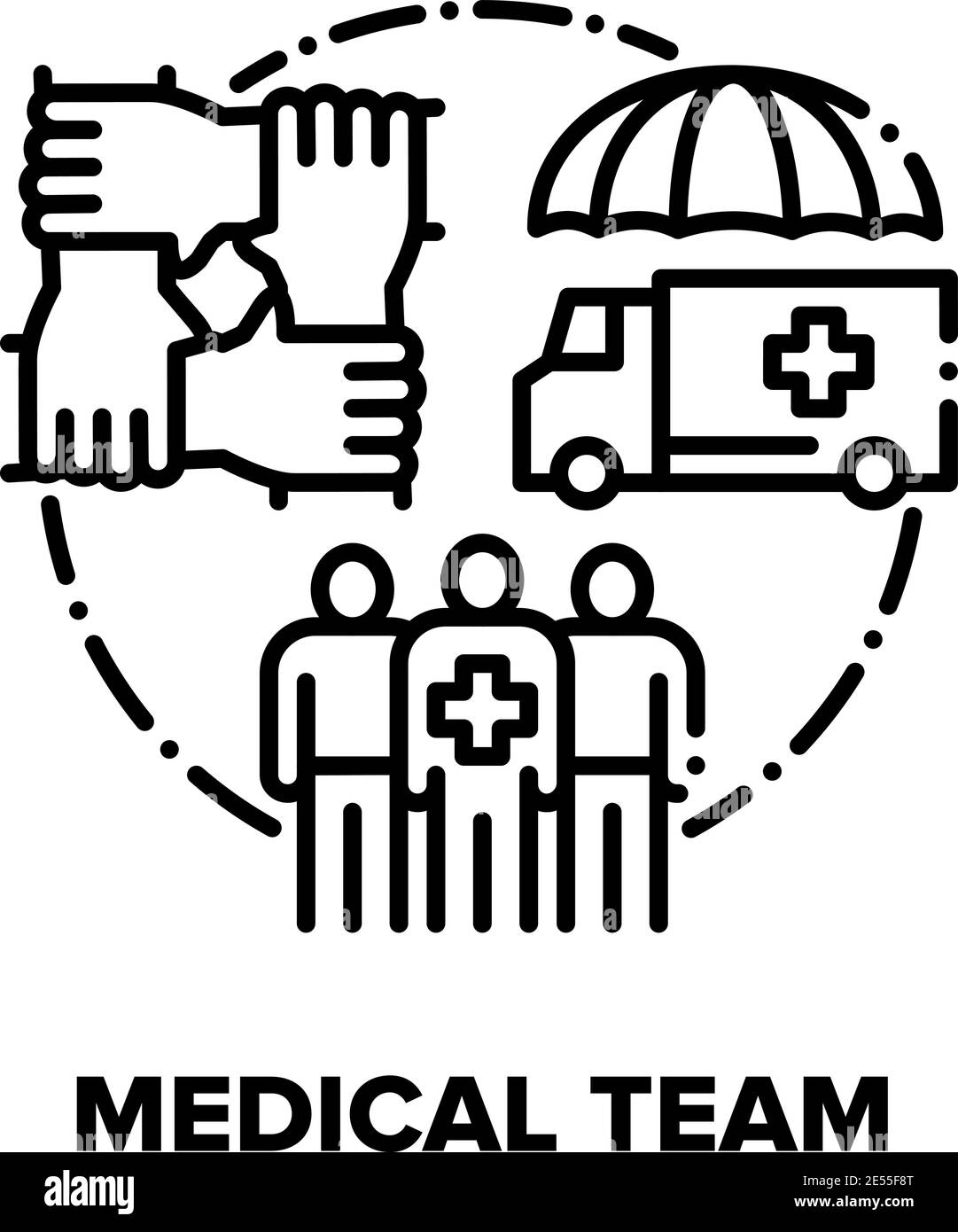 Medical Team Vector Concept Black Illustrations Stock Vector Image ...