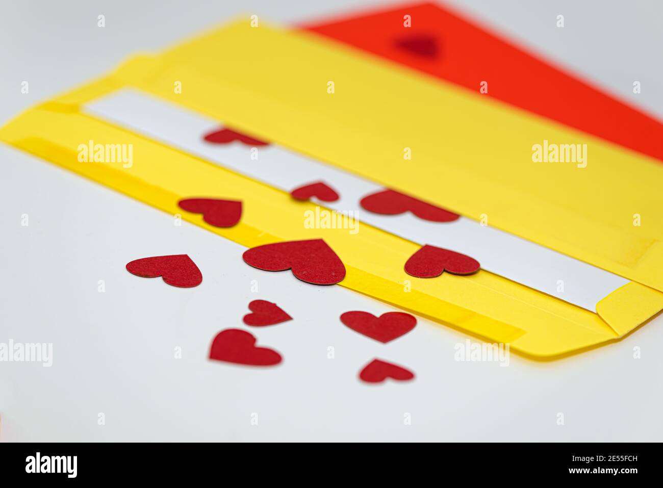 red little hearts coming out from envelope isolated on white background ...