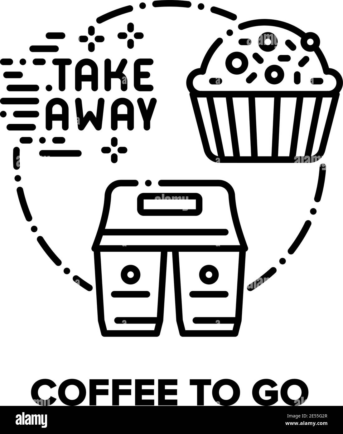 Coffee To Go Vector Concept Black Illustrations Stock Vector Image ...