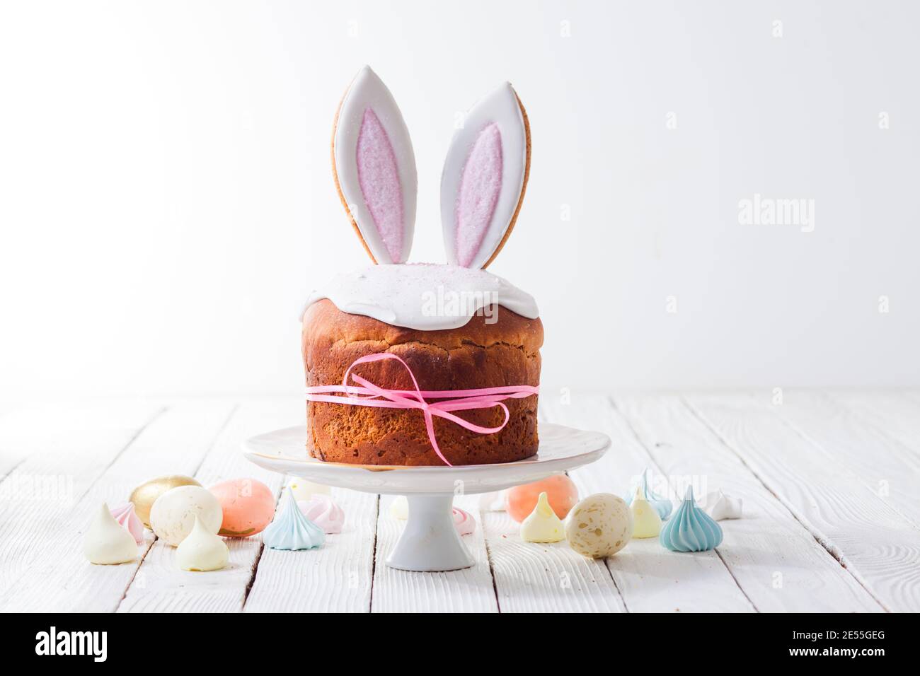 the trendy Easter cake with bunny ears Stock Photo - Alamy