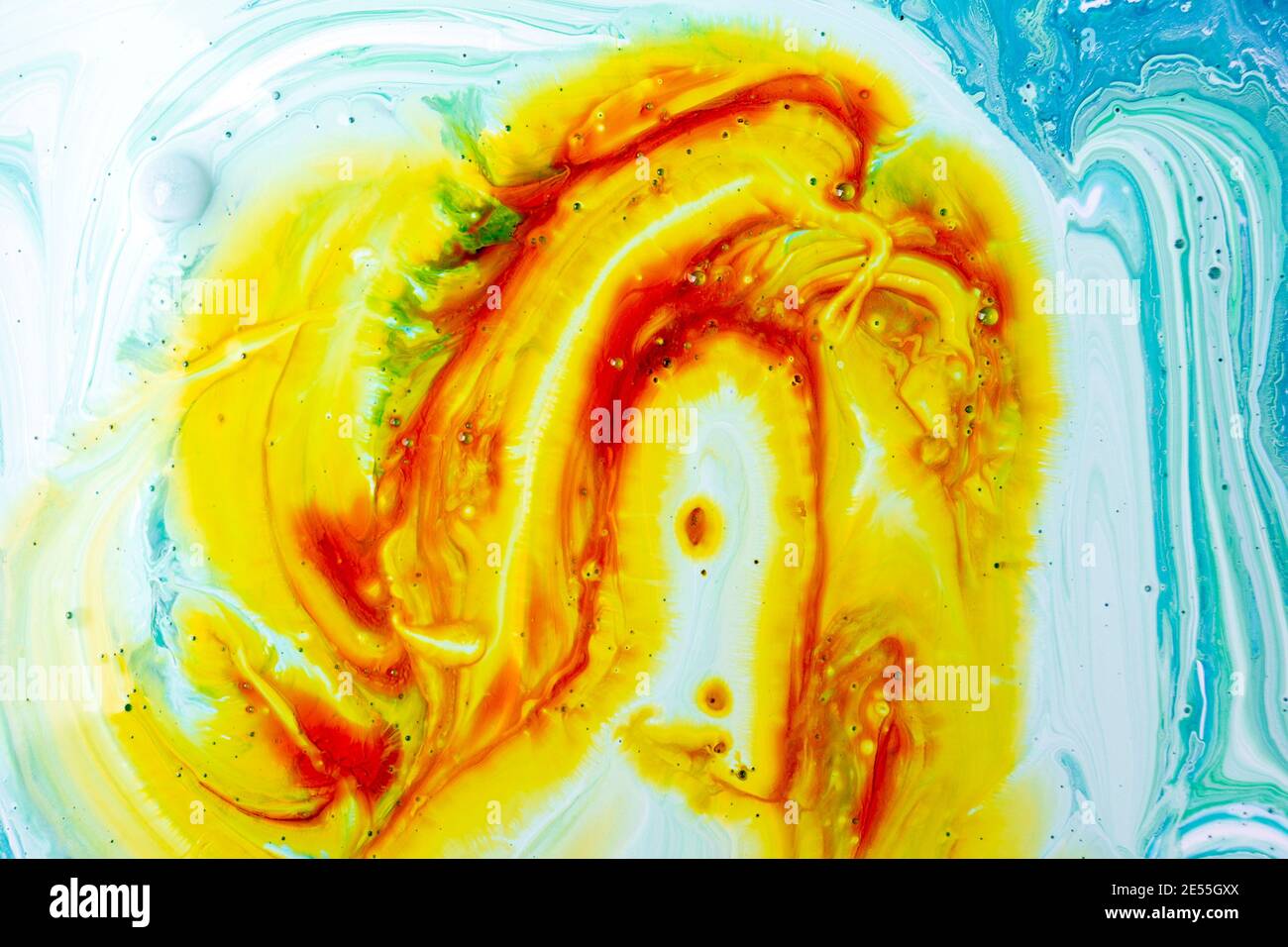 The colors of the aqueous ink are translucent. Abstract multicolored ...