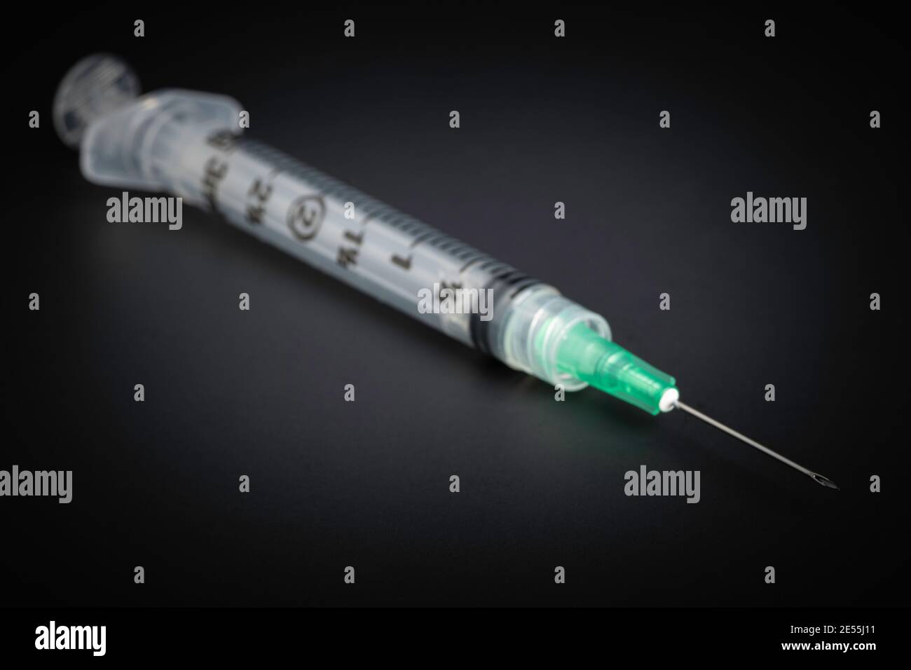 A close-up shot with selective focus of a hygienic single-use plastic ...