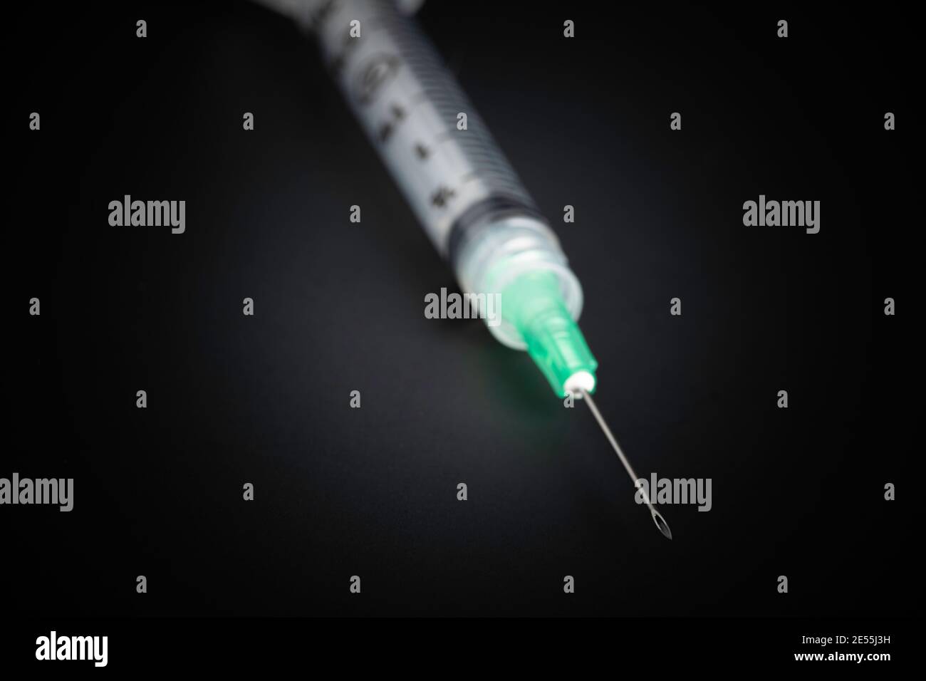 A close-up shot with selective focus of a hygienic single-use plastic ...