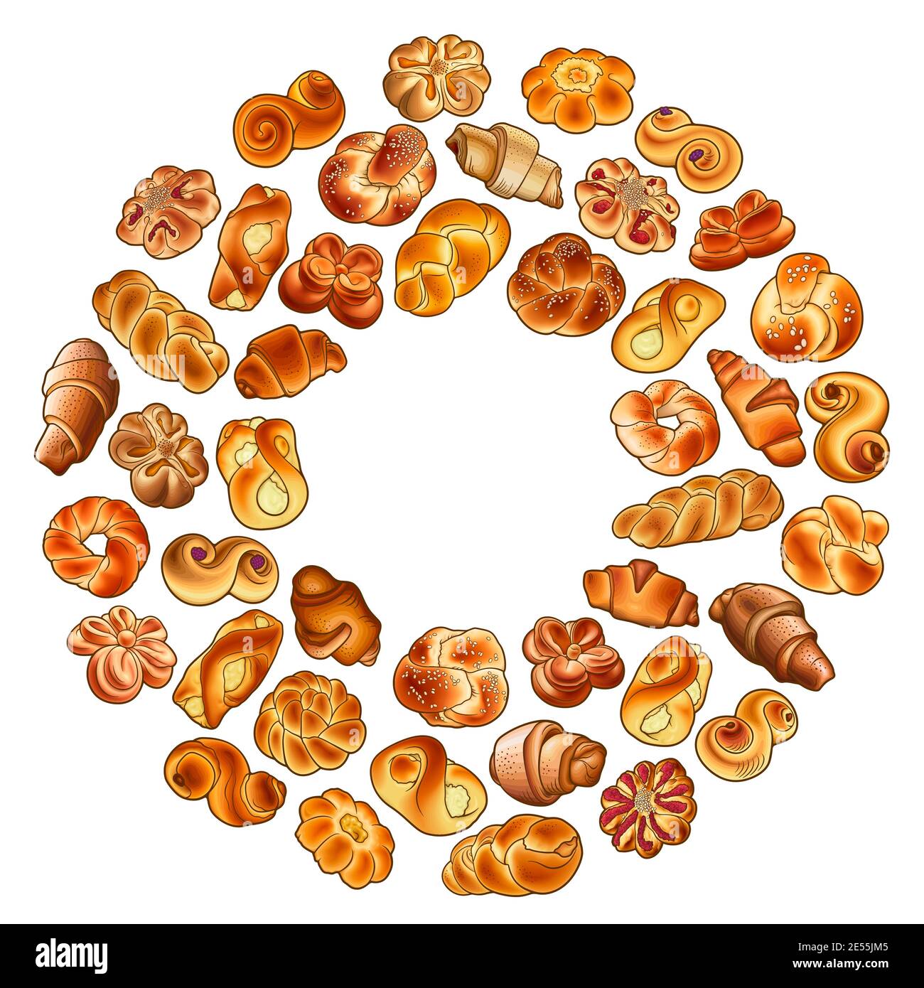 Round pastries Stock Vector Images - Alamy