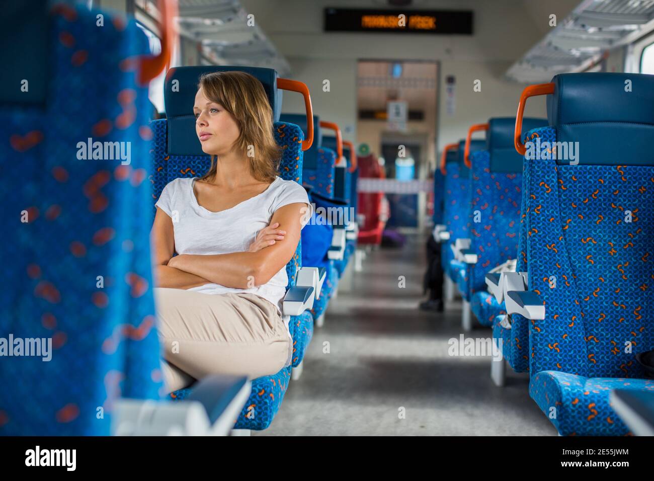 Girl enjoying train ride hi-res stock photography and images - Alamy