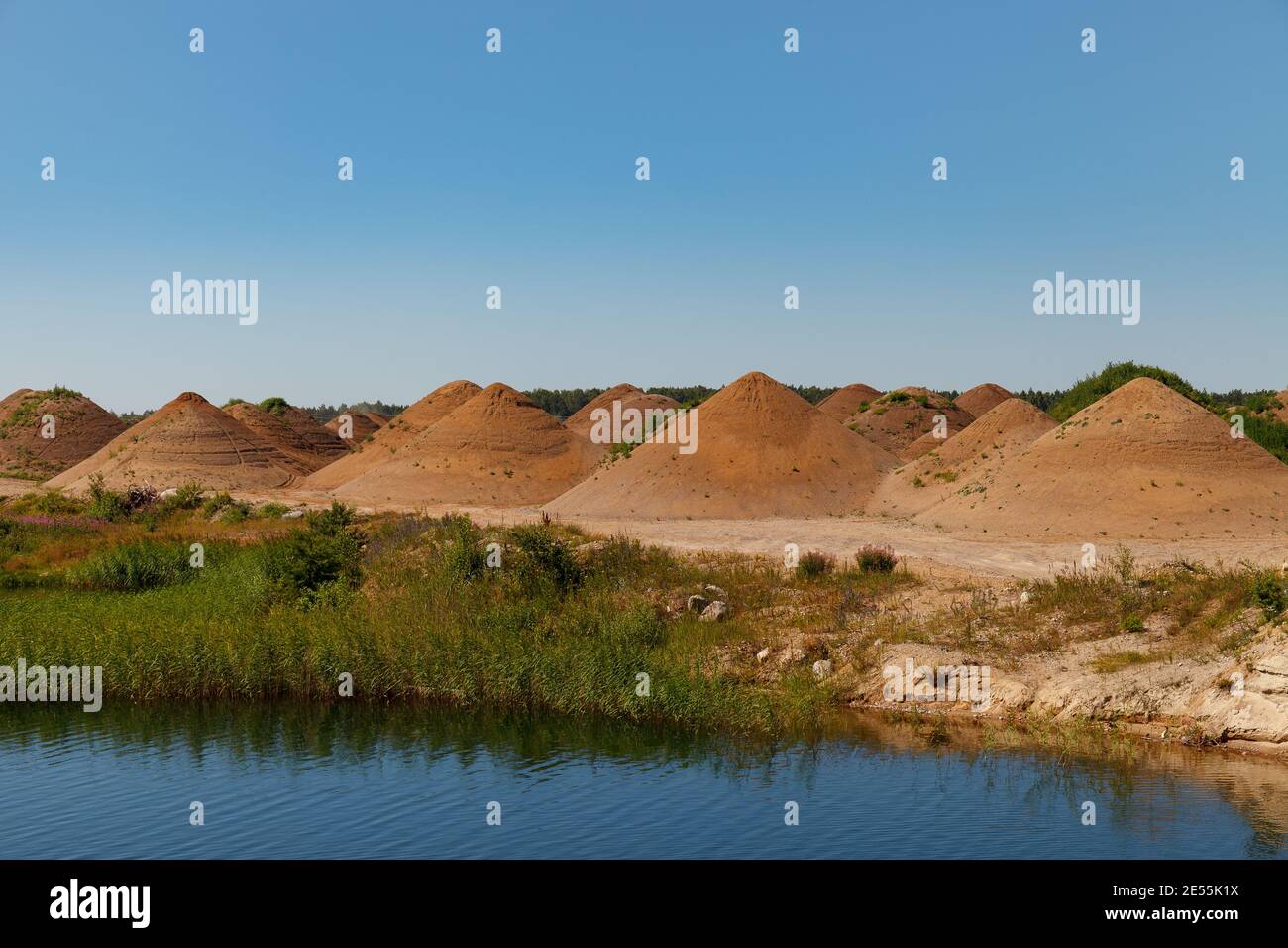 Quarry hills looks like small mountains. Estonia, summer time Stock ...