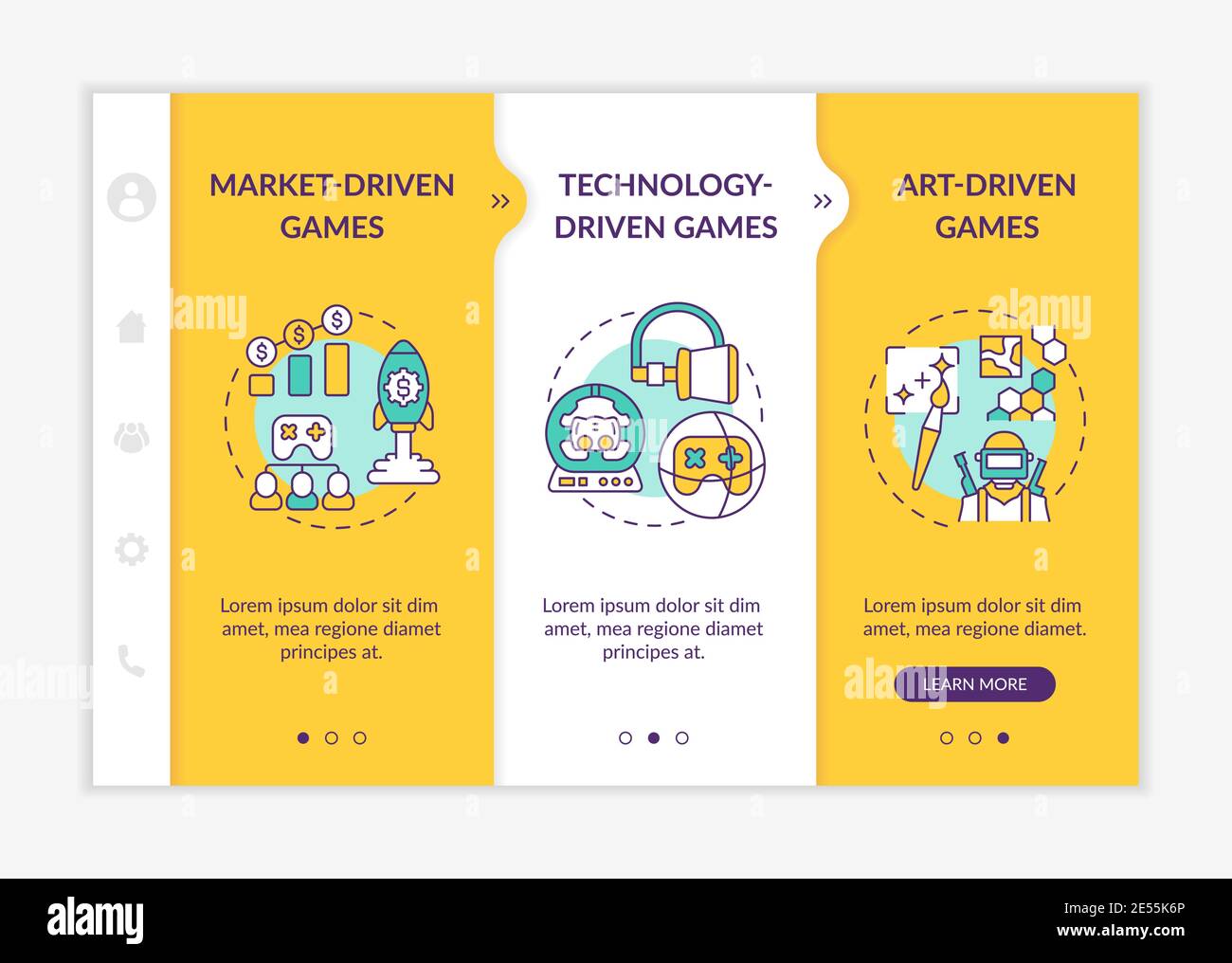 Video games types onboarding vector template Stock Vector Image & Art ...