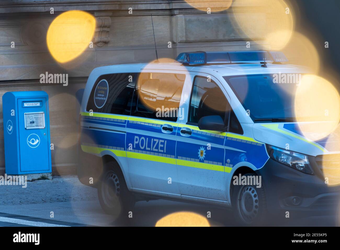 Magdeburg, Germany. 21st Jan, 2021. A police car is parked in front of ...