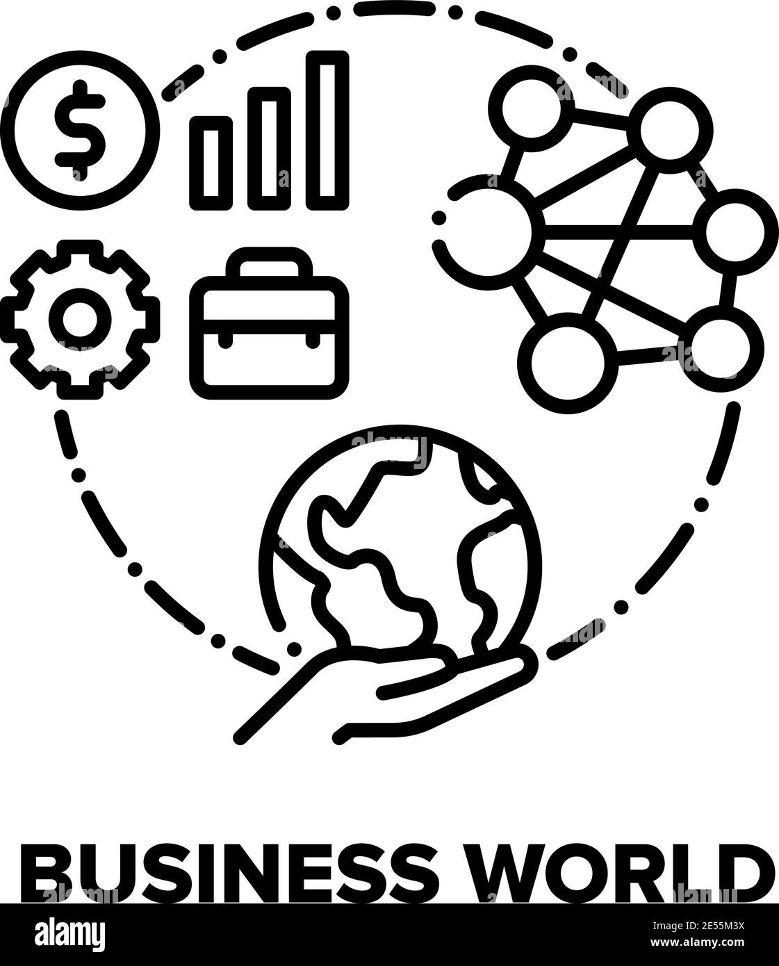 Business World Vector Concept Black Illustrations Stock Vector Image ...