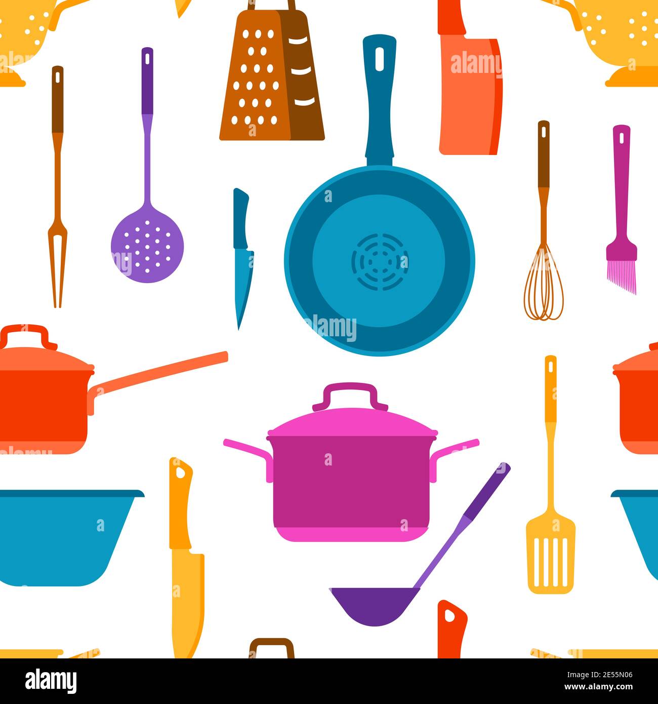 Seamless pattern with kitchen utensils Stock Vector Image & Art - Alamy