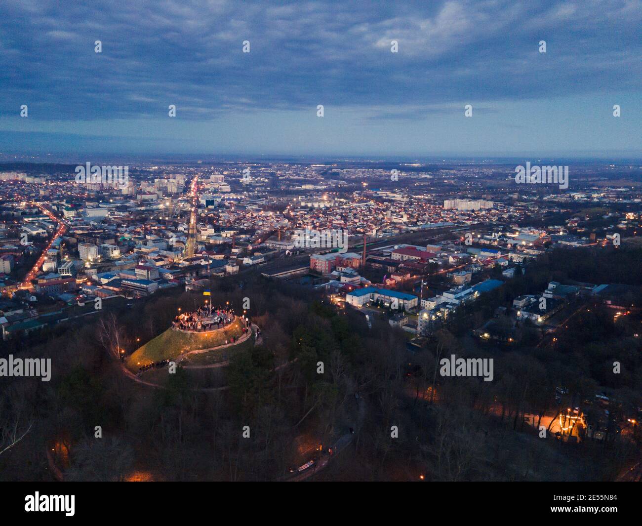 aerial view of high castle and nigh lviv city copy space Stock Photo ...