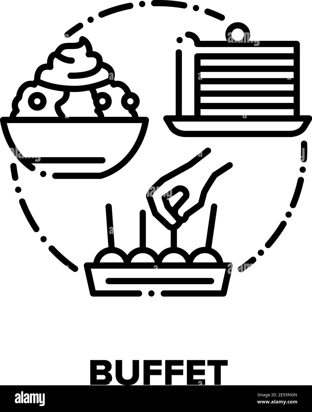 Buffet Menu Vector Concept Black Illustrations Stock Vector Image & Art ...