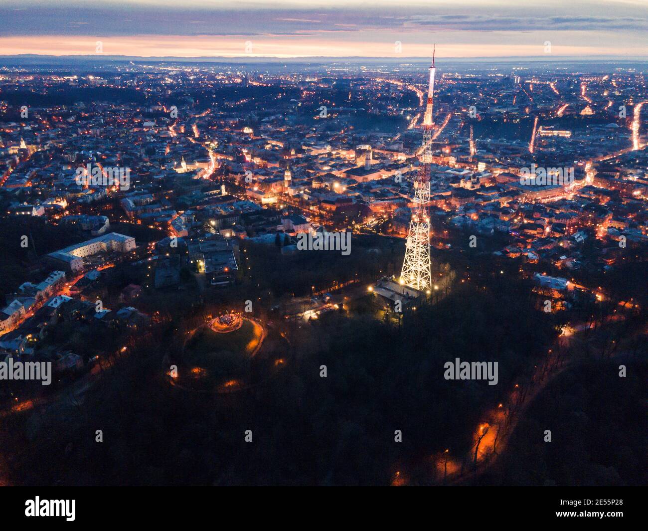 aerial view of high castle and nigh lviv city Stock Photo - Alamy