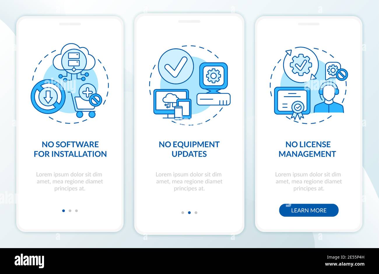 SaaS advantages onboarding mobile app page screen with concepts Stock Vector Image & Art - Alamy