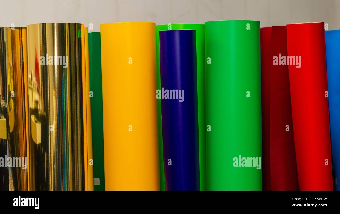 colored vinyl car wrapping or plotter cutting sticker foil film rolls ...