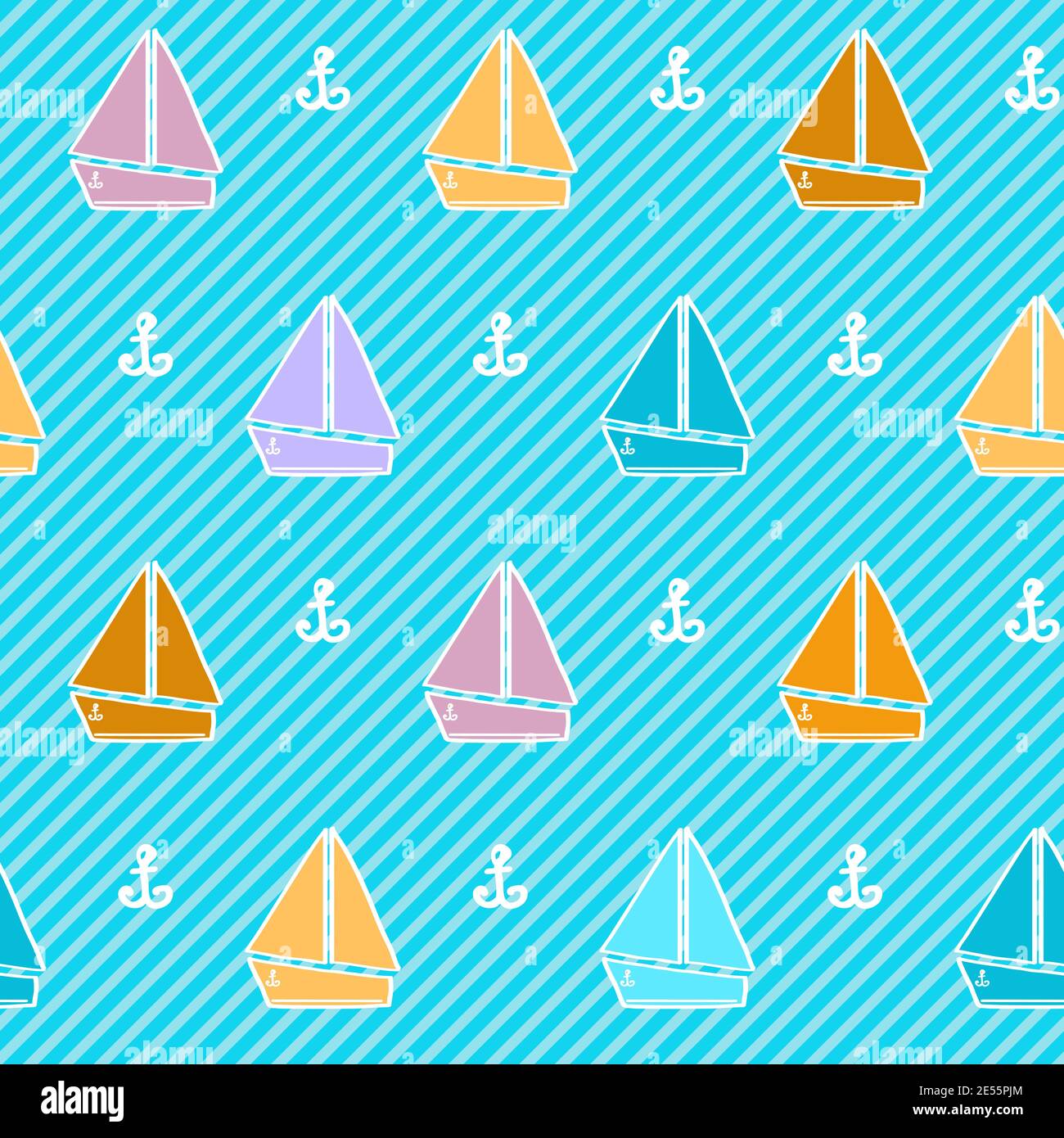 Very colorful boats Stock Vector Images - Alamy