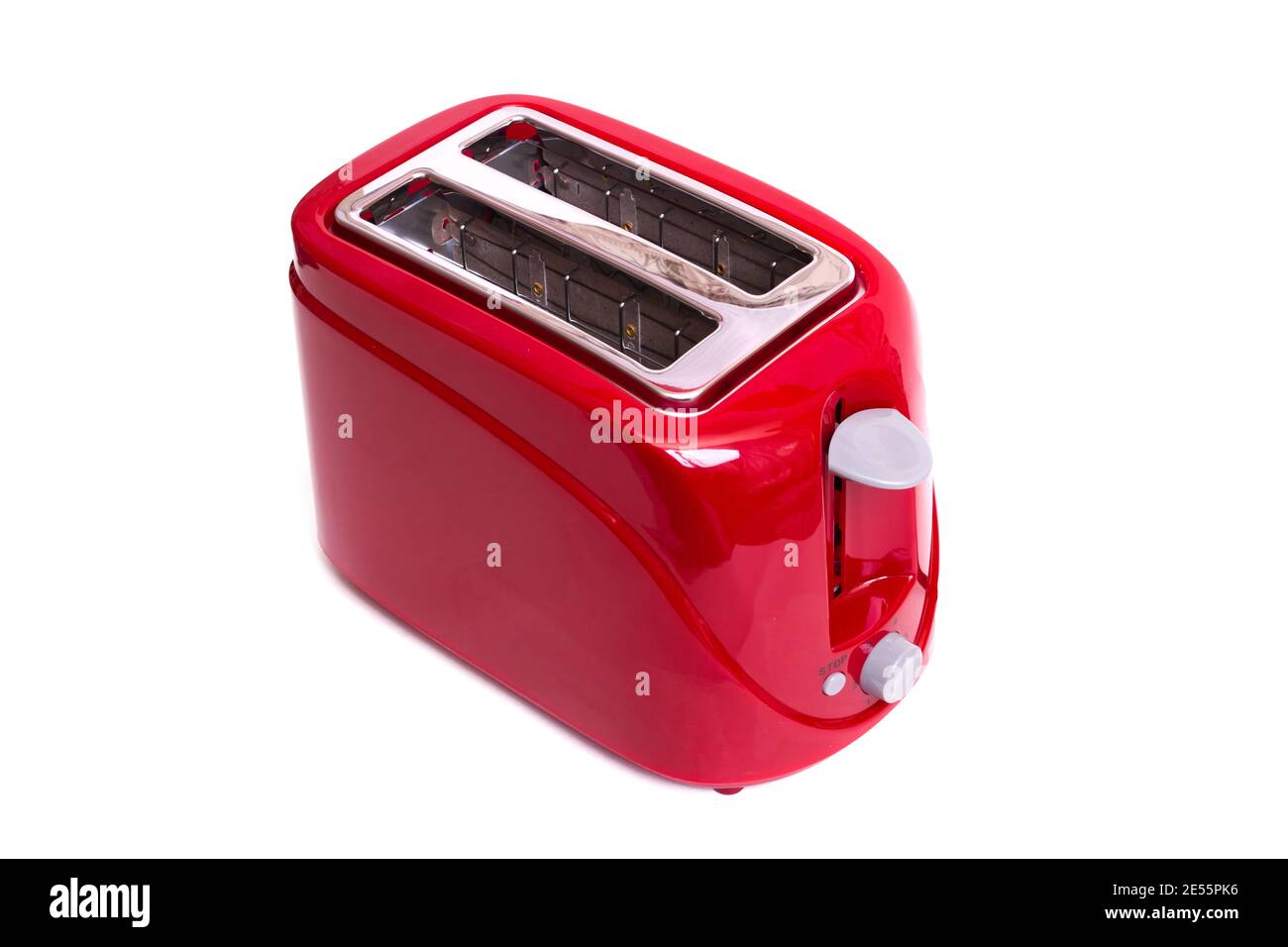 Red toaster isolated on a white background Stock Photo - Alamy