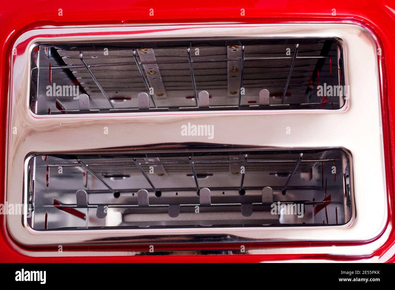 New red toaster close up top view Stock Photo - Alamy