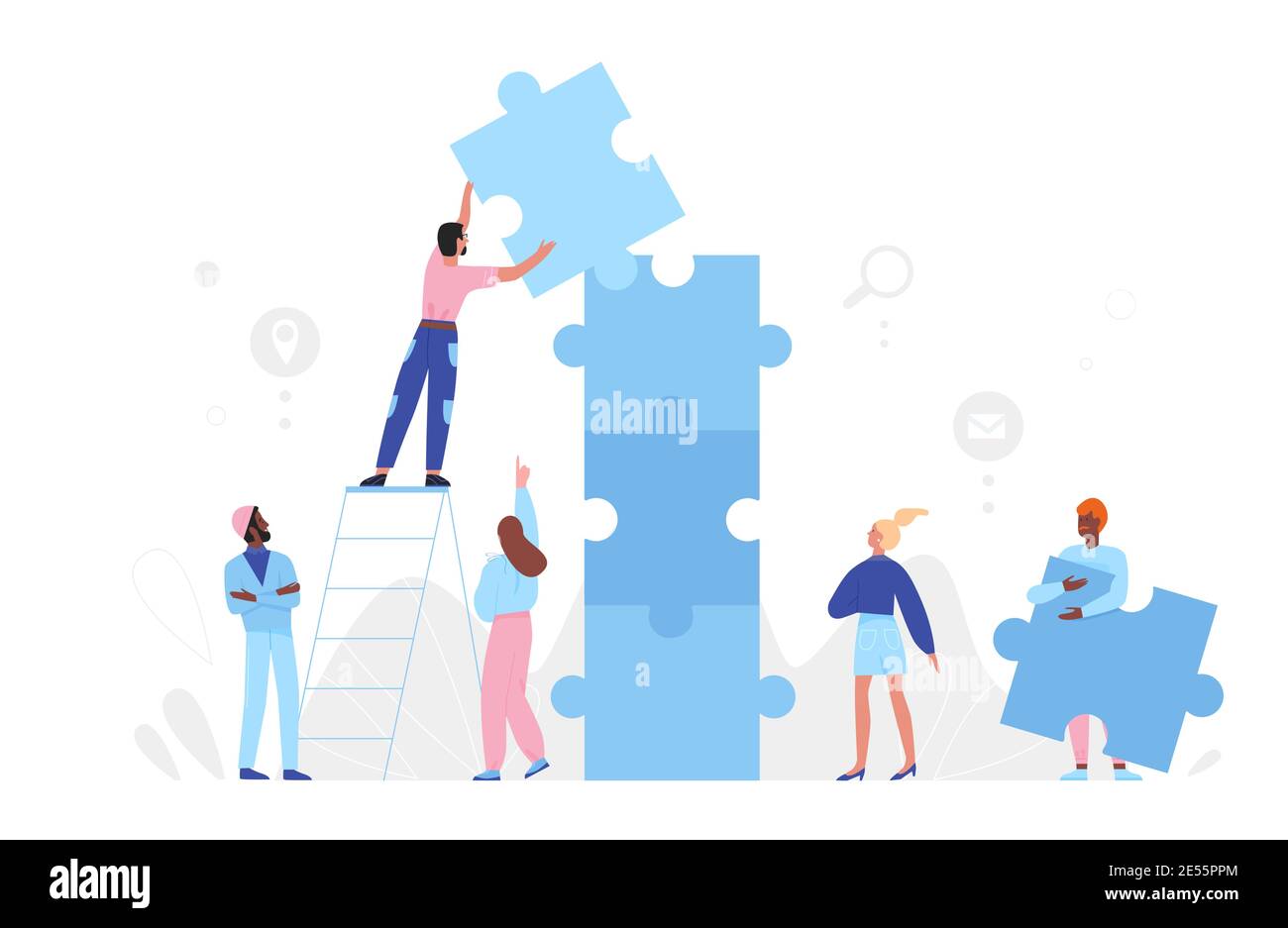 Pile jigsaw puzzle pieces Stock Vector Images - Alamy