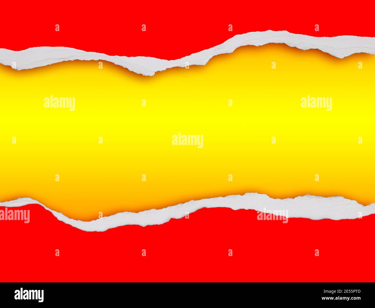 Ripped orange paper on yellow background, space for copy Stock Photo ...