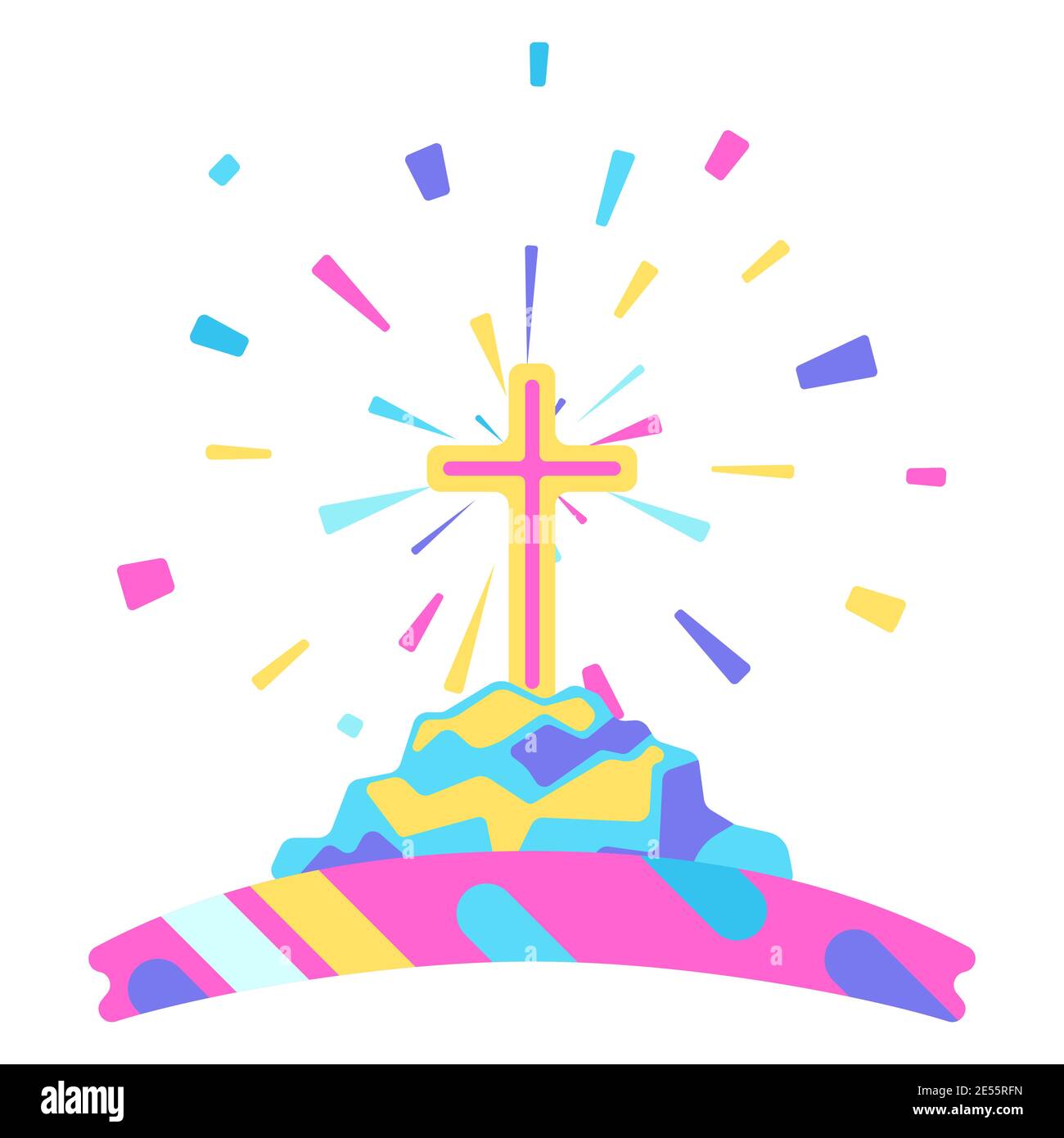 Easter cross greeting banner Stock Vector Images - Alamy