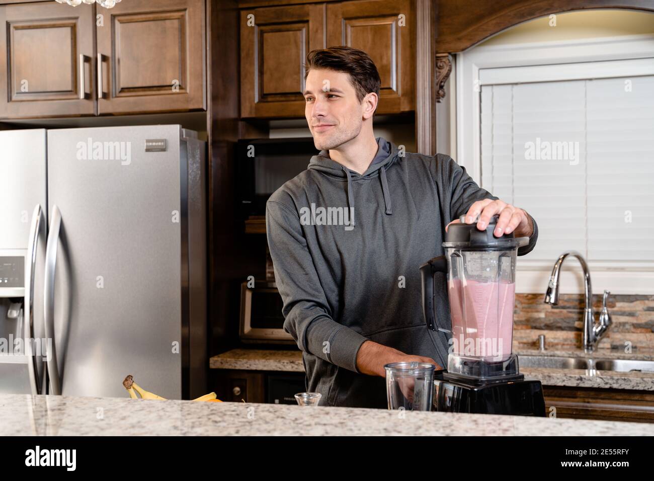 Making a smoothie Stock Photo - Alamy