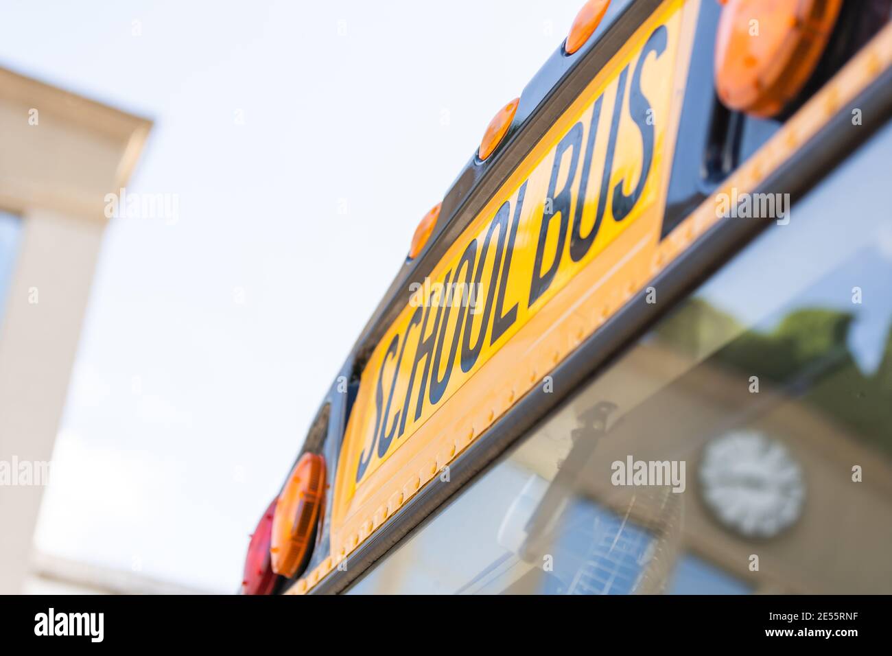 school bus lettering, school bus sign Stock Photo - Alamy
