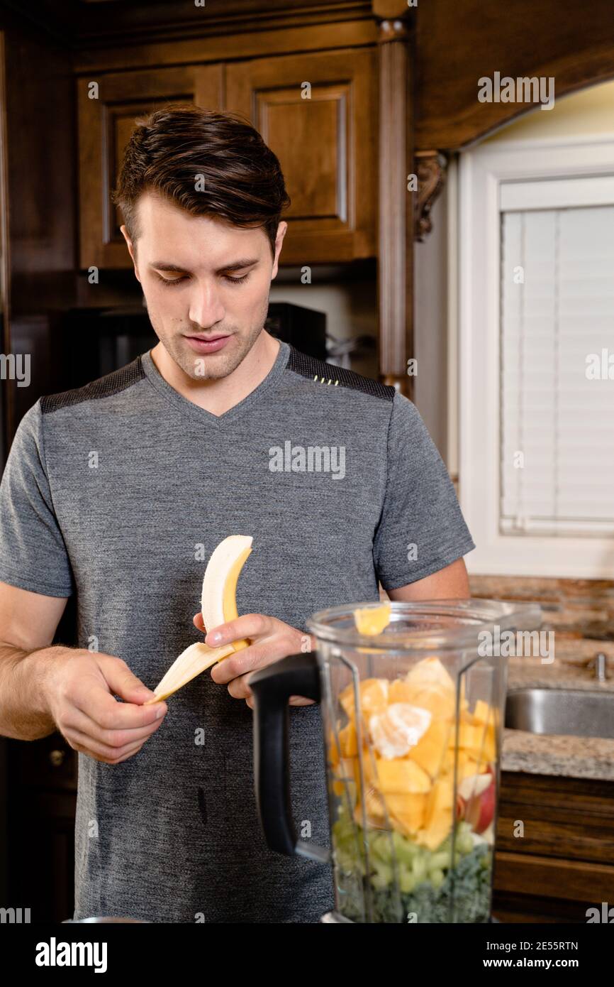 Making a smoothie Stock Photo - Alamy