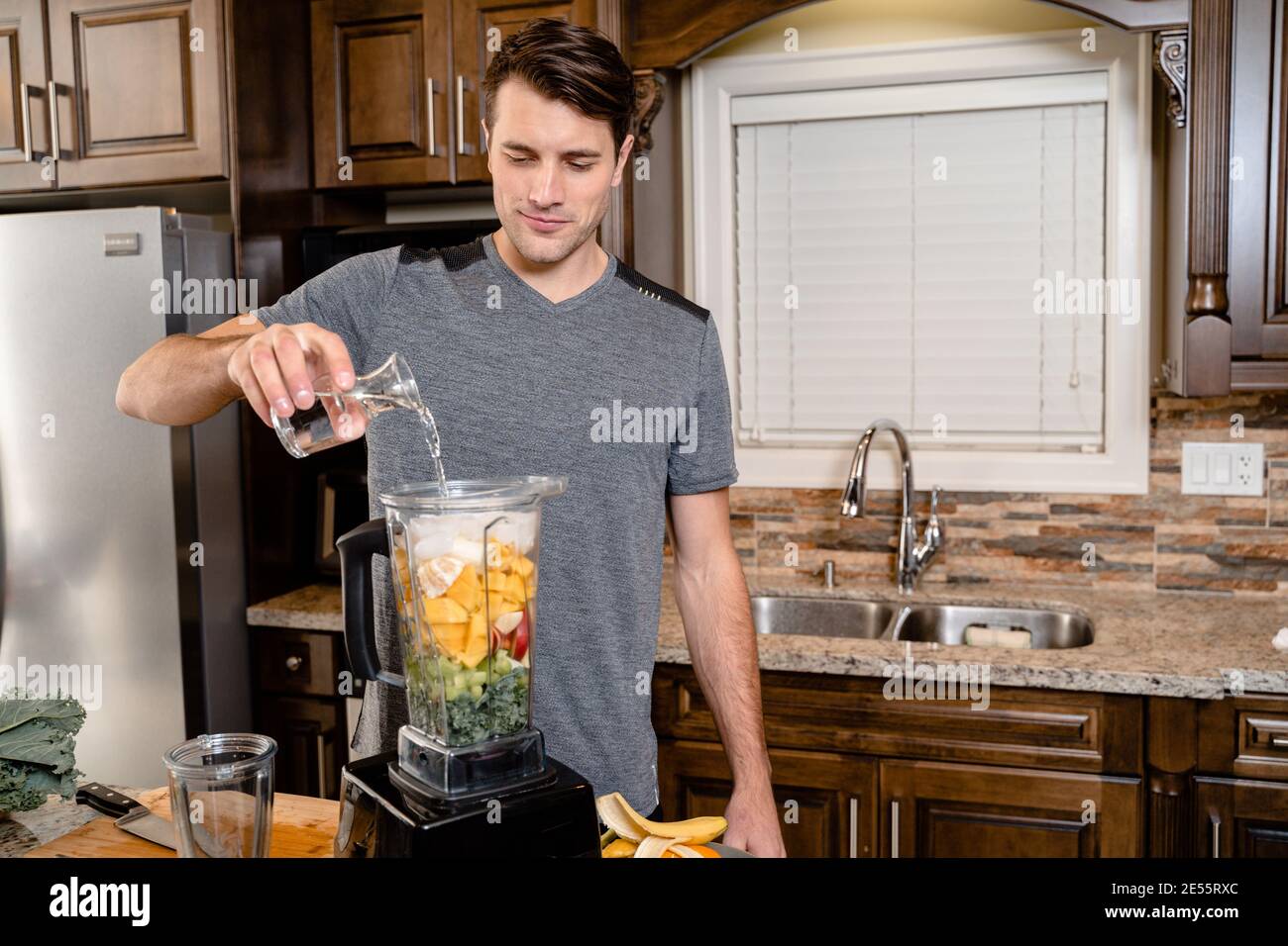 Making a smoothie Stock Photo - Alamy