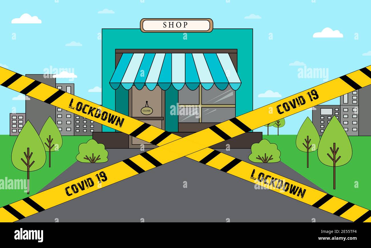 Closed shop building. Vector illustration Stock Vector Image & Art - Alamy