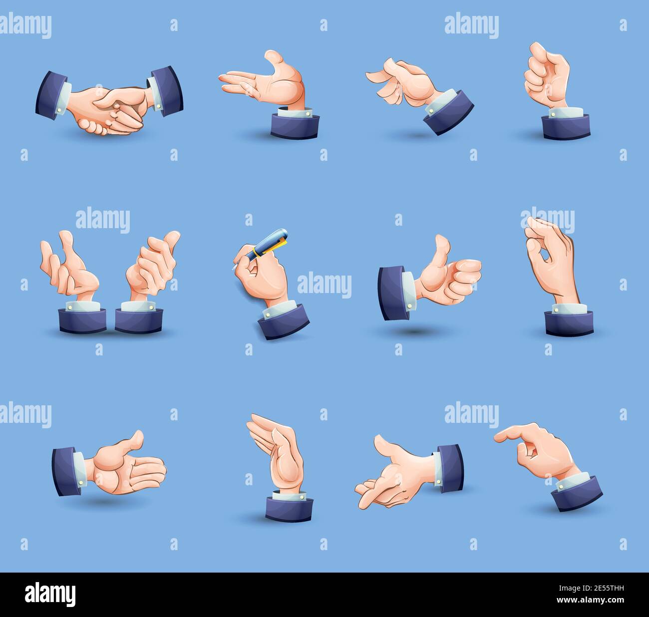 Hand gestures holding pen Stock Vector Images - Alamy